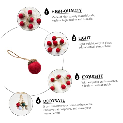 Artibetter 12pcs Felt Pine Cones Red Accessories Christmas Decor Dining Room Table Decor Winter Centerpieces for Table Christmas Pine Cone Ornaments Wool Felt Ball Ornaments Red DIY Pendant