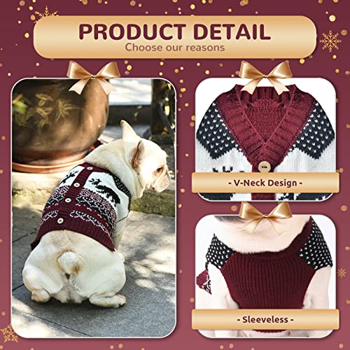 BAEJMJK Dog Christmas Sweater Xmas Pet Dog Turtleneck Clothes for Small Medium Large Dogs Soft Warm Puppy Cat Knit Jumper Dog Outfits Dog Pullover for Fall Winter Red Elk(A,2X-Large)