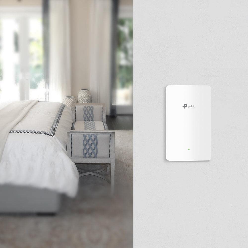 TP-Link EAP225-Wall V2 | Omada AC1200 In-Wall Wireless Access Point | 3×10/100Mbps Ports | MU-MIMO & Beamforming | PoE Powered | Quick Installation | SDN Integrated | Cloud Access & Omada app | White