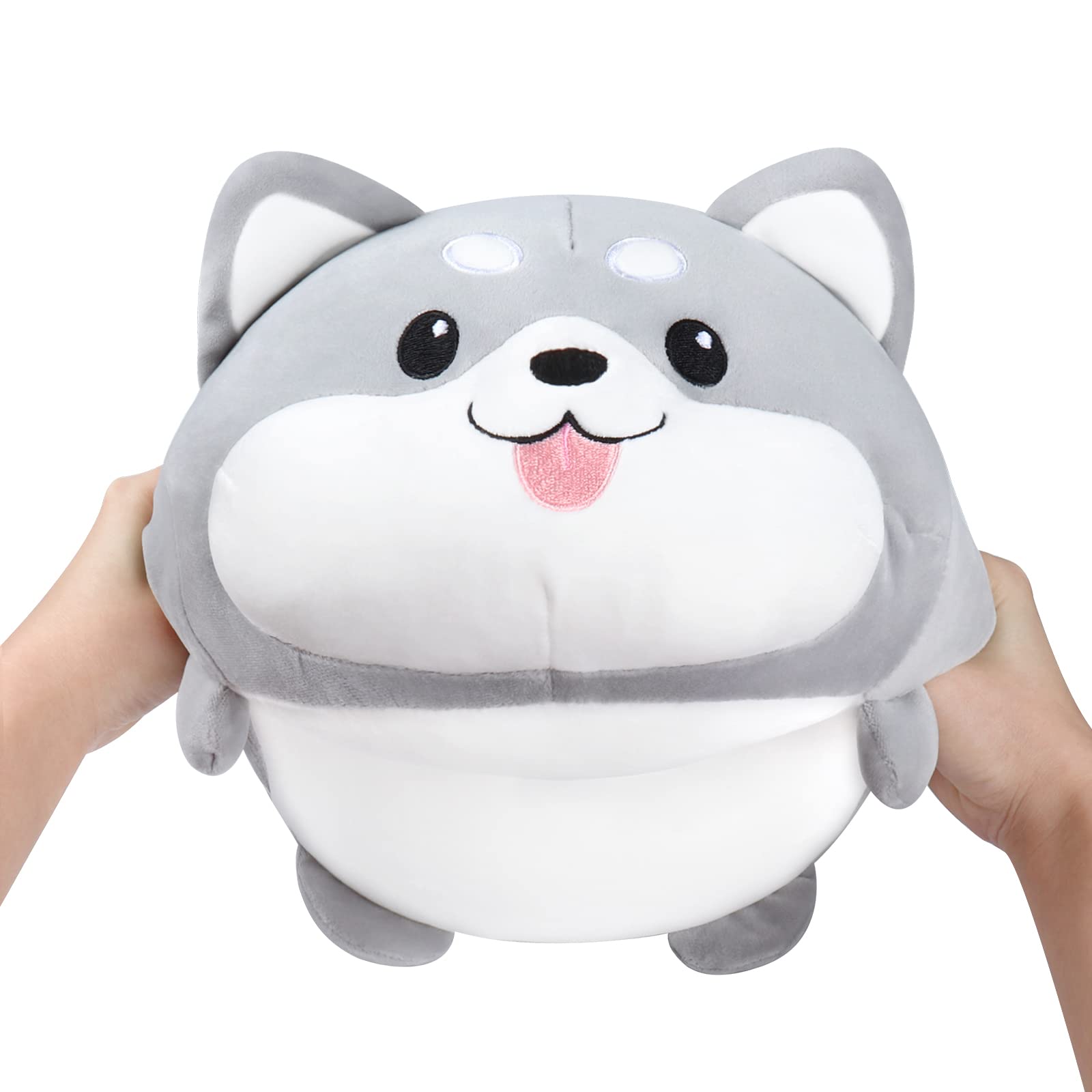 Auspicious beginning Husky Stuffed Animal Throw Pillow, Huskies Chubby Anime Plush Pillow Kawaii Plush Stuff Animal Cute Plushie Stuffed Dog Plush