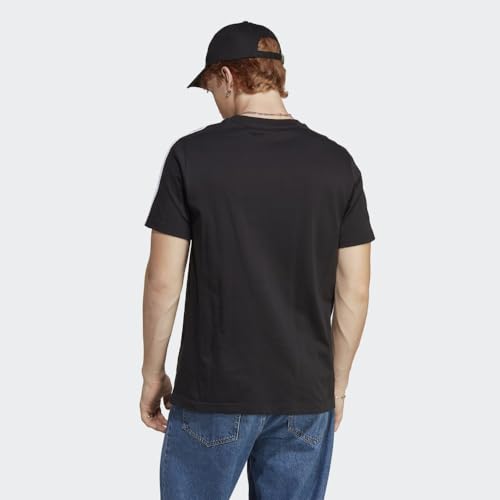 adidas Men's Essentials Single Jersey 3-Stripes T-Shirt, Black/White, 3X-Large