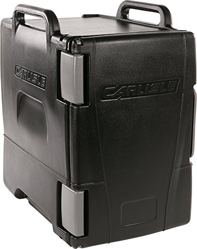 Carlisle FoodService Products Cateraide IT End Loading Insulated Food Pan Carrier Holds 6 Full Size 2.5" Pans with Handles for Catering, Kitchens, and Restaurants, Plastic, Black