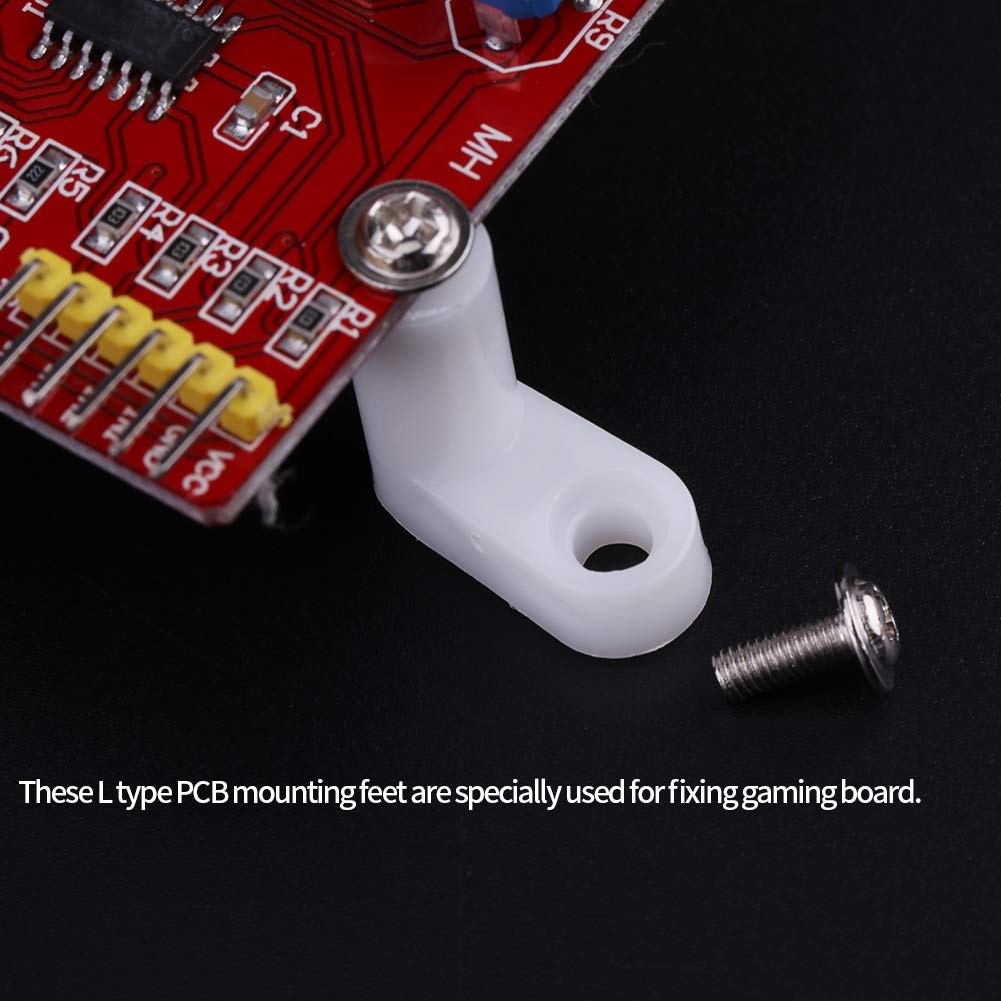 Crazy Sales Arcade Gaming, Plastic White Plastic Feet Steel 100pcs Mounting Feet, for Arcade Home Arcade Gaming Board Fixing Gaming Board