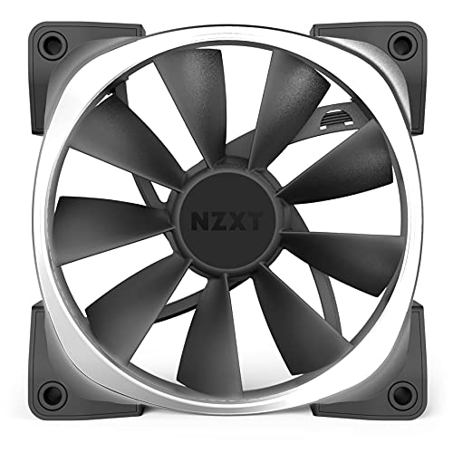 NZXT AER RGB 2-140 mm - HF-28140-B1 - Advanced Lighting Customizations - Winglet Tips - Fluid Dynamic Bearing - LED RGB PWM Fan for NZXT RGB - Single (Lighting Controller Required & NOT Included)