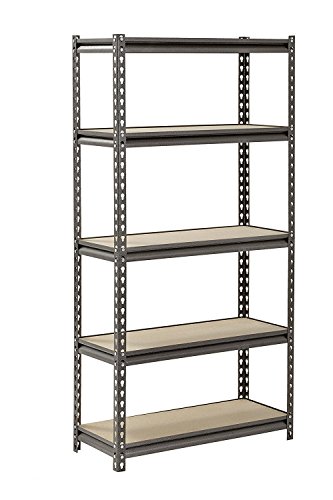 Muscle Rack UR301260PB5P-SV Silver Vein Steel Storage Rack, 5 Adjustable Shelves, 4000 lb. Capacity, 60" Height x 30" Width x 12" Depth (Pack of 2)