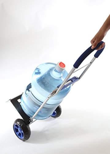 dbest products Trolley Dolly, Blue Foldable Shopping cart for Groceries with Wheels and Removable Bag and Rolling Personal Handtruck, Standard