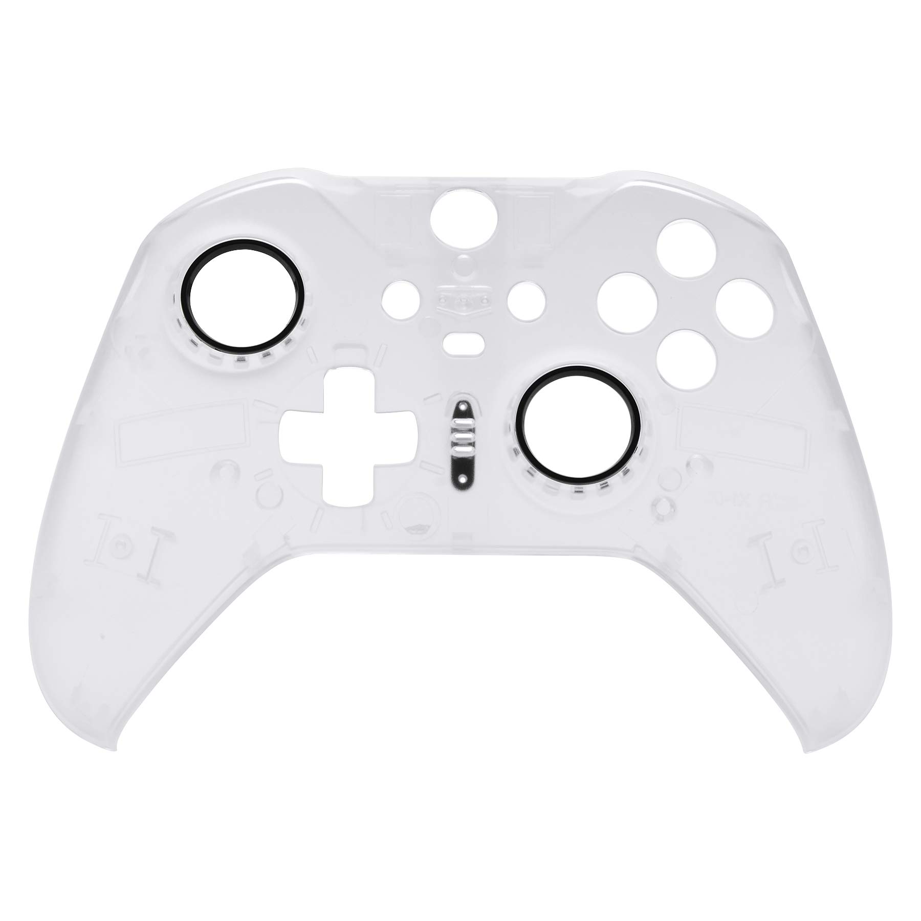 eXtremeRate Transparent Clear Faceplate Cover, Front Housing Shell Case Replacement Kit for Xbox One Elite Series 2, Xbox Elite 2 Core Controller Model 1797 - Controller Not Included