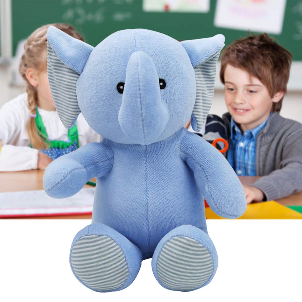 Benaturalbaby Organic Cotton Animal Elephant - Soft Toy Stuffed Animal Plush Elephant (Infant Baby First Lovely Elephant), 7.9 inch (Blue)