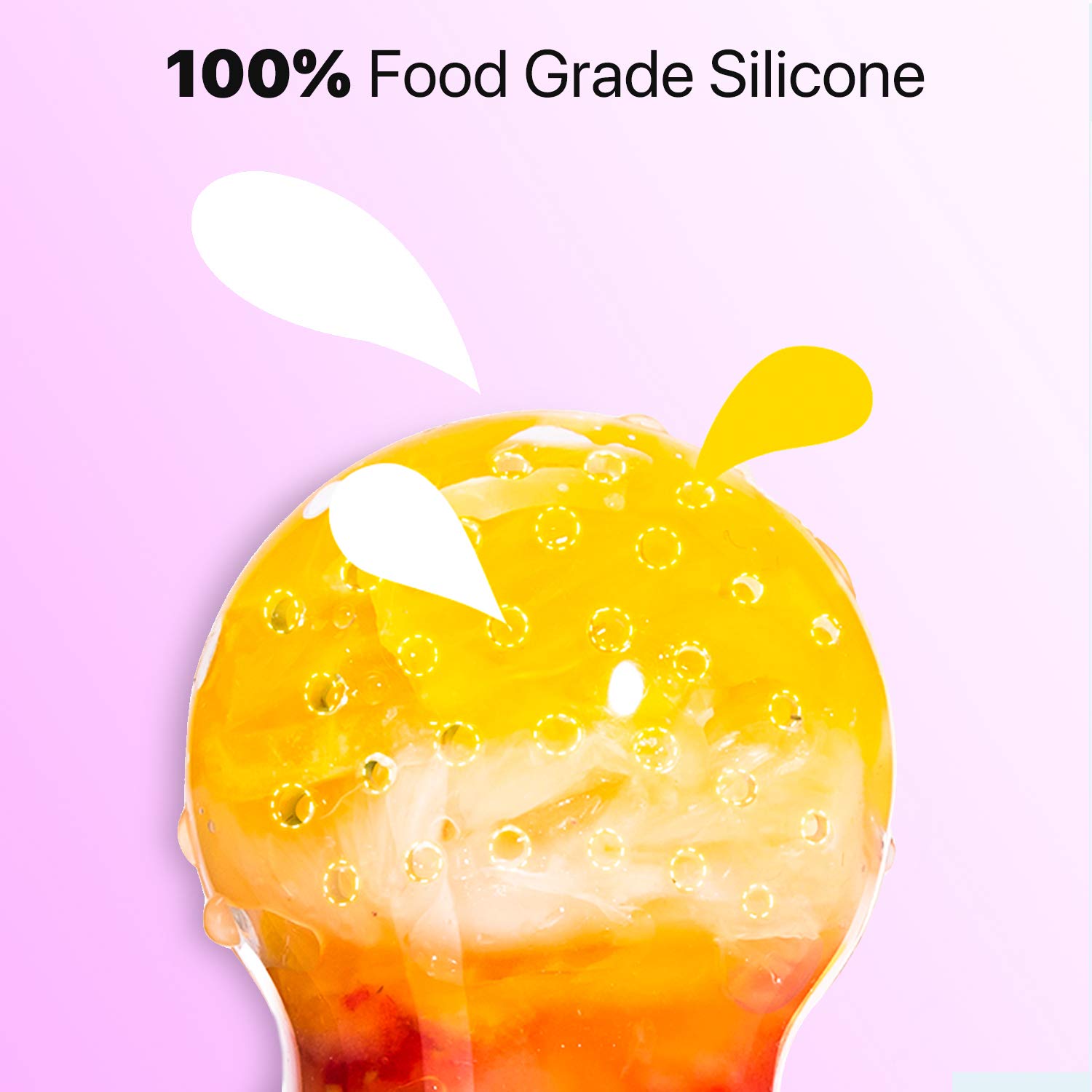 Baby Food Feeder Fruit Feeder Pacifier (2 Pack) - Silicone Fresh Food Feeder with 6 Replaceable Silicone Teething Pacifiers, Infant Teething Toy Teether, Ideal Teething & First Baby Feeding by MICHEF