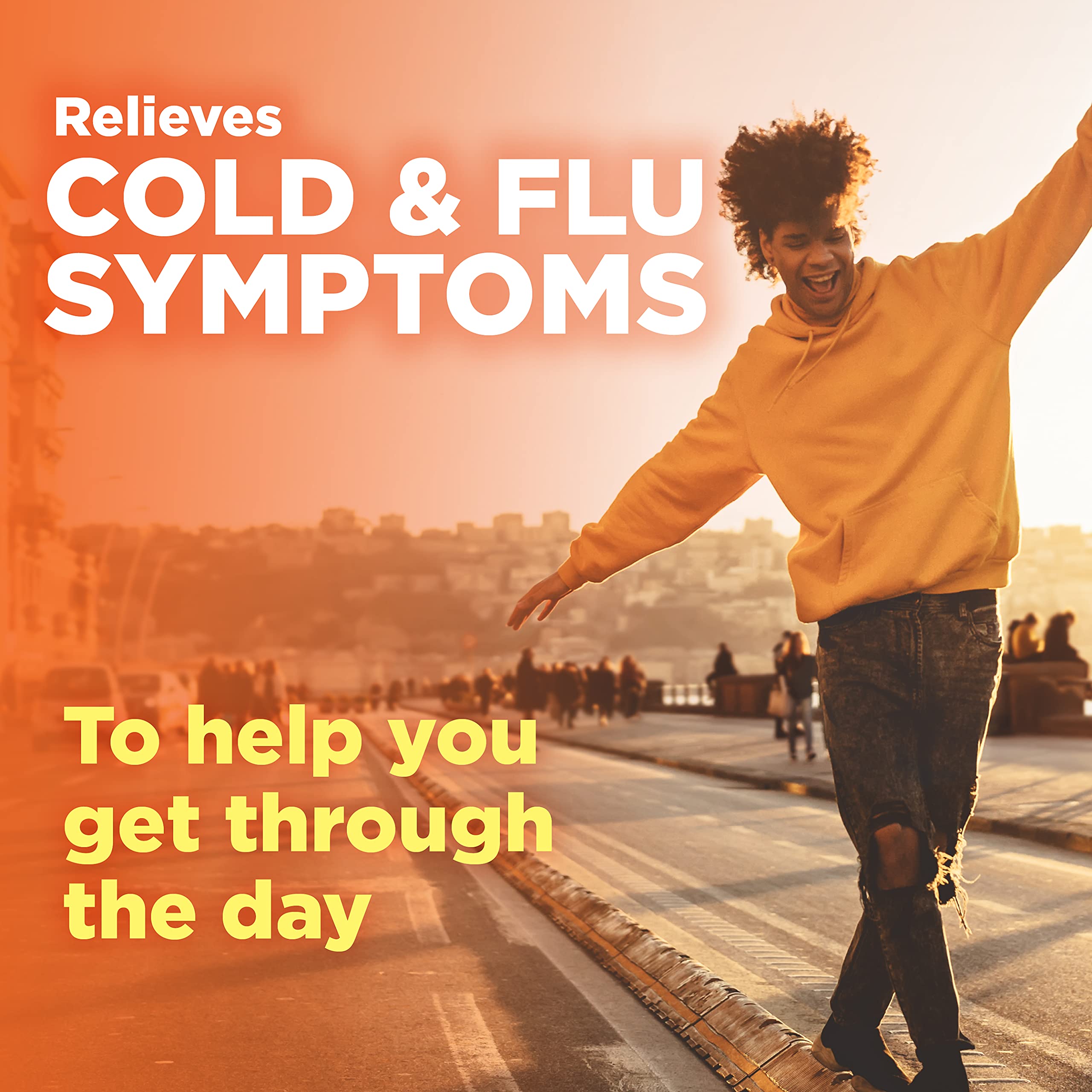 Amazon Basic Care Daytime Cold and Flu Relief, Non-Drowsy, Liquid Medicine, Original Flavor, 12 fl oz (Pack of 1)