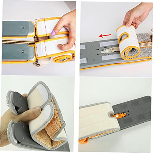 Floor Cleaner Mop 2pcs Cleaning Mops Push Mop Cloth Mop Accessories Double Sided Mop Cloth Flat Grey Flat Pad Floor Mops Dust Cloth Cleaning Tool Mop for Wood Floors
