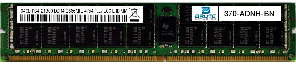 Brute Networks 370-ADNH-BN - 64GB DDR4-2666Mhz 4RX4 ECC LRDIMM (Compatible with OEM PN# 370-ADNH)