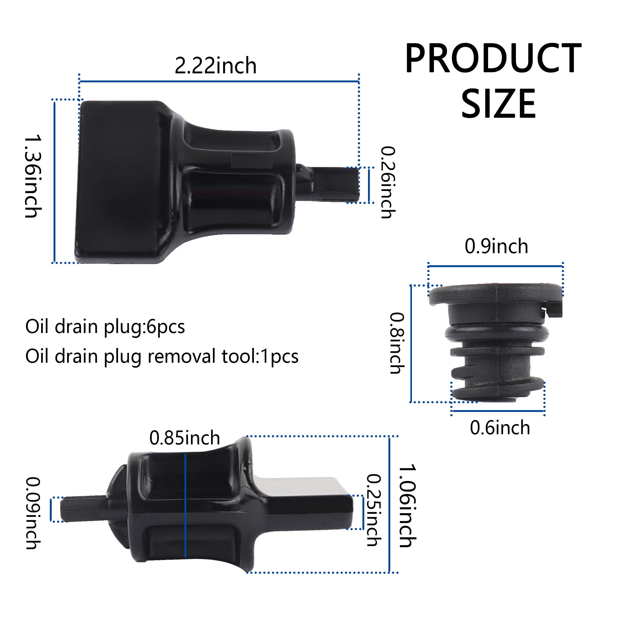 6PCS Oil Drain Plug & 1PCS Oil Drain Plug Removal Tool - OEM#06L103801 Oil Pan Drain Plug Compatible with Audi Volkswagen - Ideal Automotive Replacement Engine Oil Drain Plugs