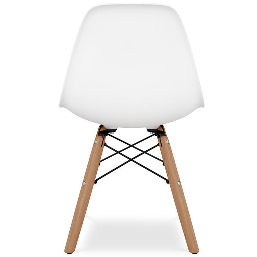 Aron Living 21.75" Plastic and Wood Kids Playroom Chairs in White (Set of 2)