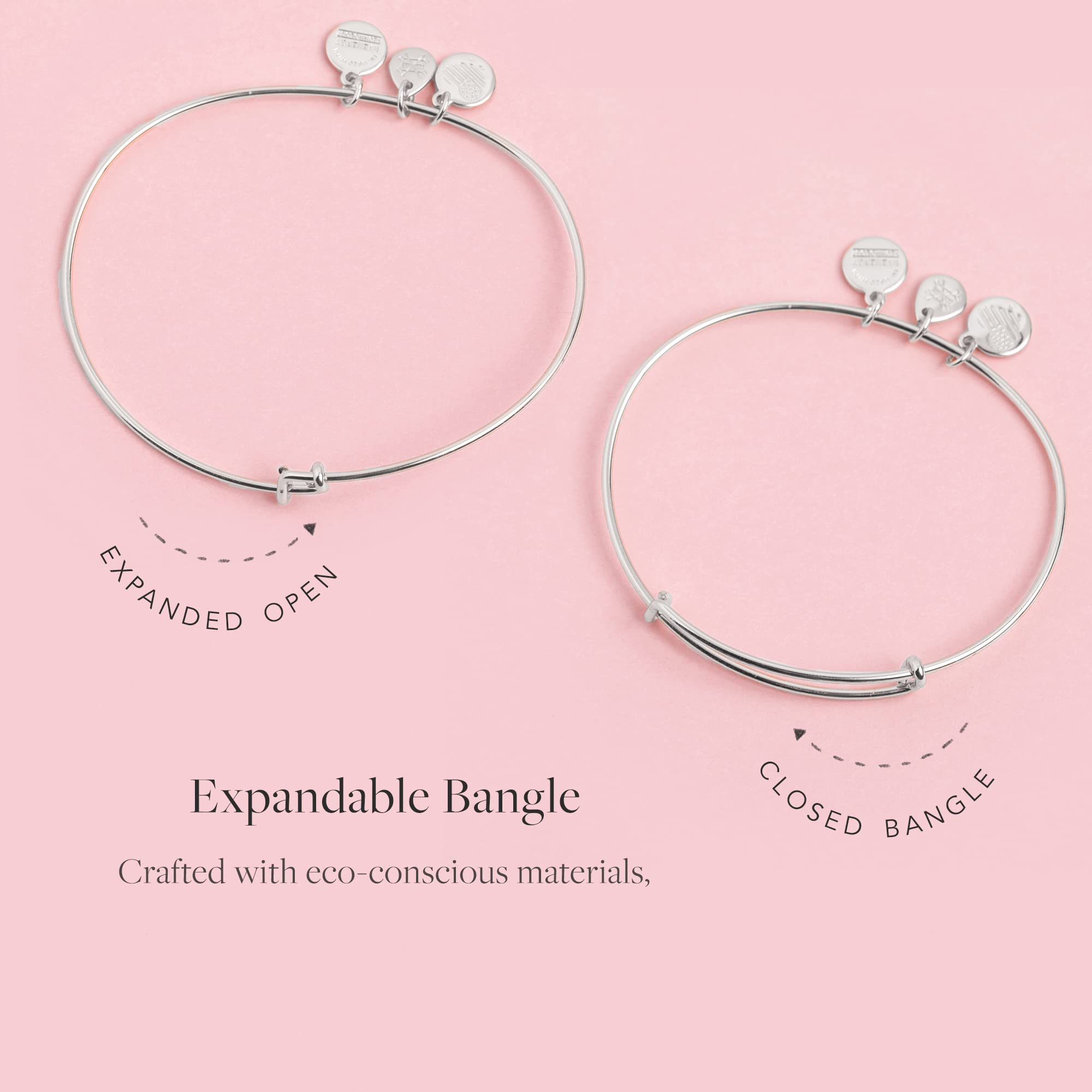 Alex and Ani Collaborations Harry Potter The Ones That Love Us Expandable Charm Bangle for Women, Shiny Silver Finish, 2 to 3.5 in