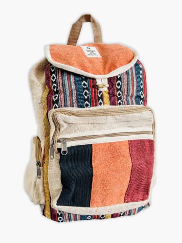 Backpack, Fits laptop, Eco friendly, Organic Hemp travel and laptop Backpack, handcrafted by the best artisans in Nepal (Alpine)