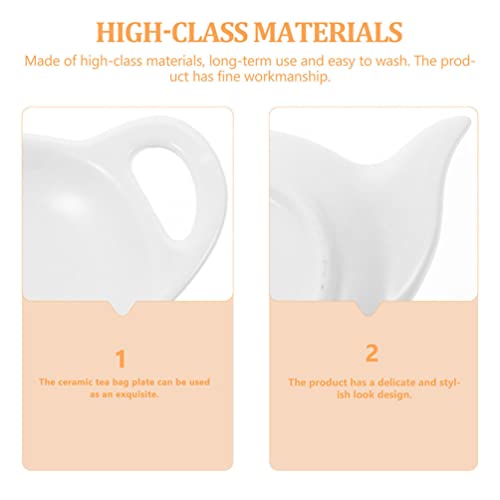 Ceramic Teabag Coaster Tea Bag Squeezer Ketchup Seasoning 2Pcs Tea Bag Rest Teaspoon Rest Tea Holder Tea Bag Holder Ceramic Tea Bag Holders for Tea Bag Tea Bag Holder Organizer