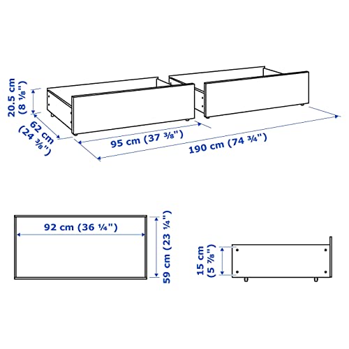 Ikea Malm Ikea Full/Double/Twin/Single Size Underbed Storage Box for High Bed White 002.527.19