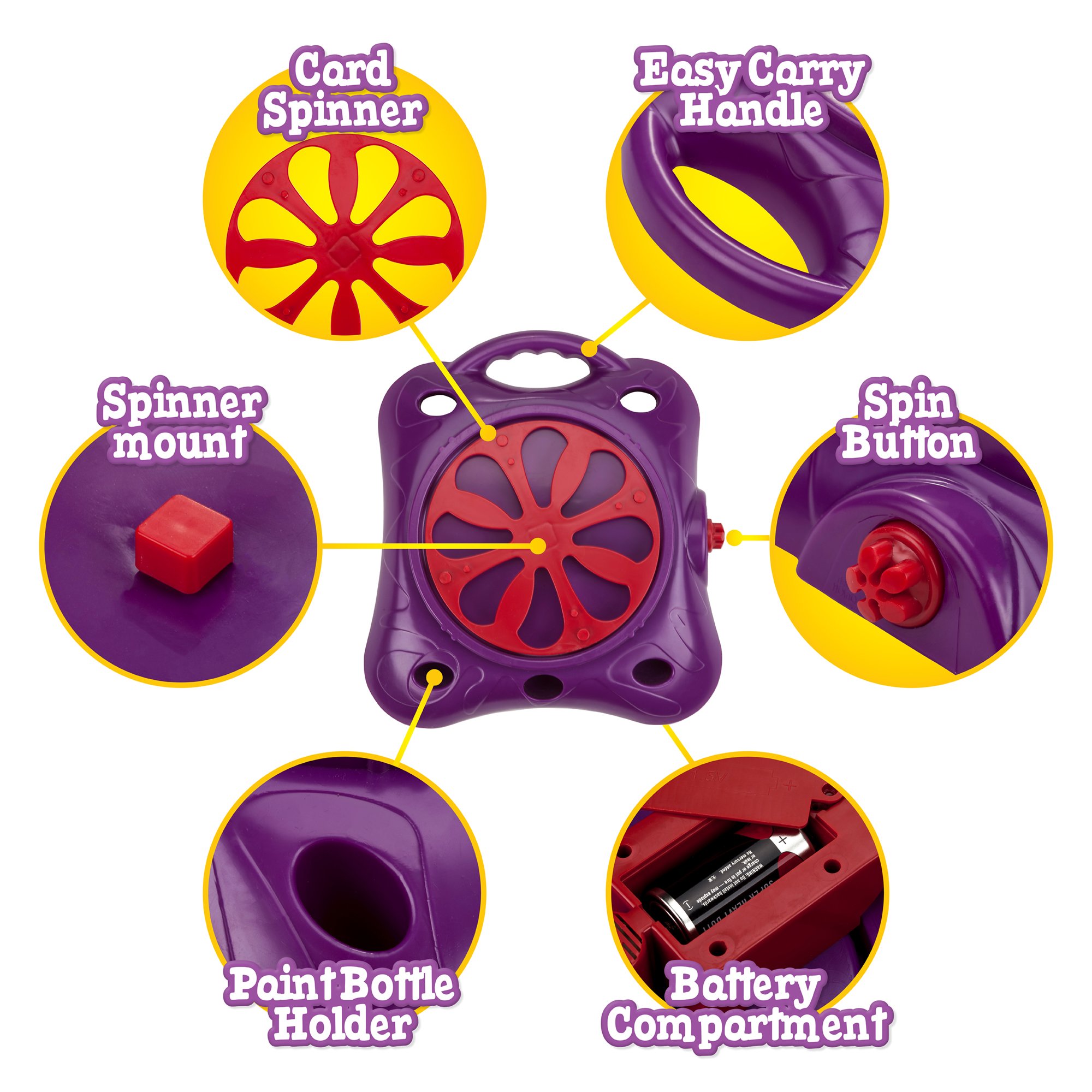Creative Kids Spin & Paint Art Kit - Spinning Art Machine Craft Kit for Children & Adults, Christmas Gifts 6+