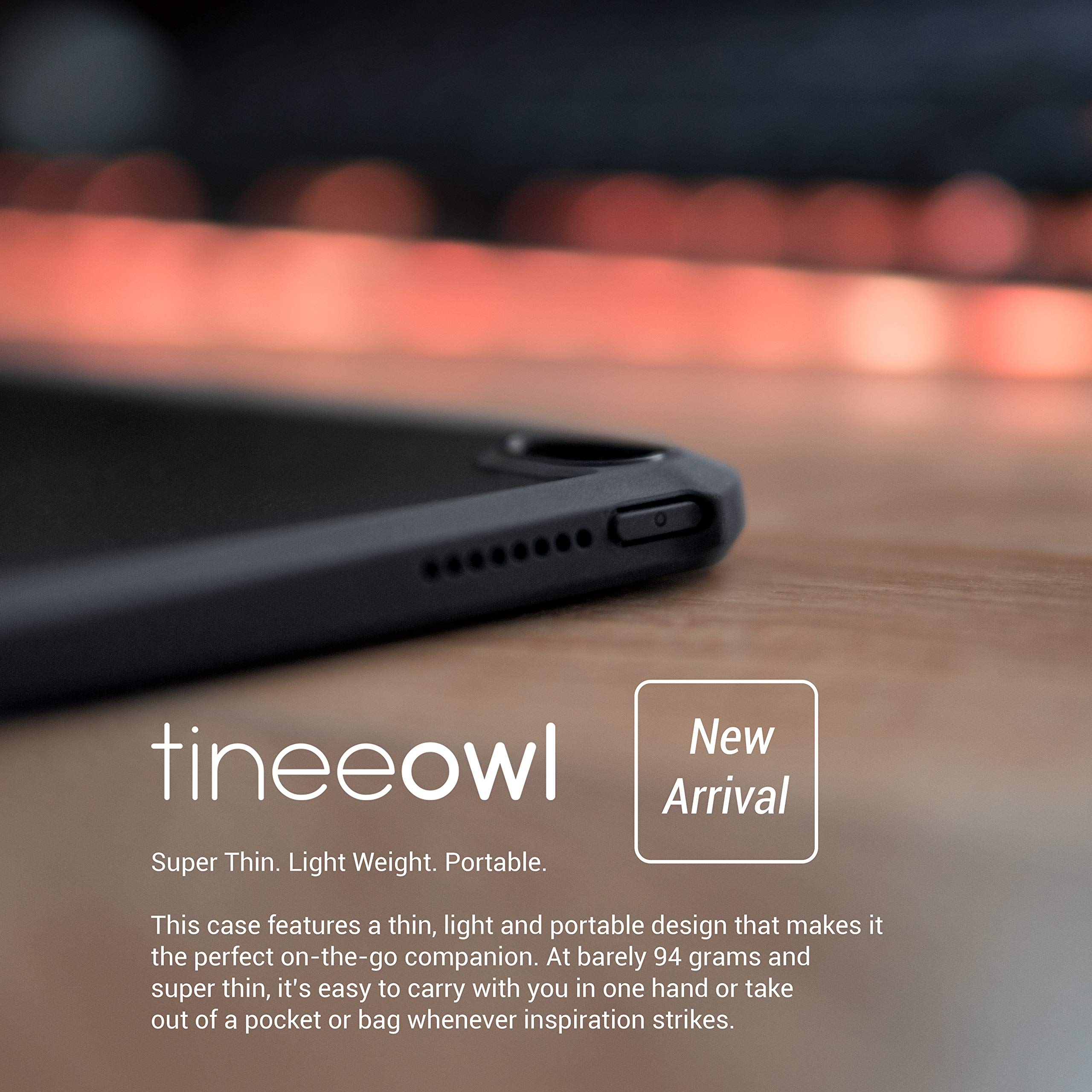 TineeOwl iPad Pro/Air 3 (10.5-inch) Ultra Slim Clear Case, Flexible TPU Bumper, Absorbs Shock, Thin, Lightweight (Black)