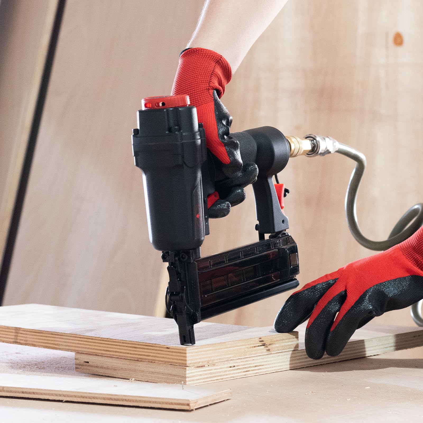 AEROPRO Tools Pneumatic Brad Nailer, 18 Gauge 2 in 1 Air Brad Nail Gun and Staple Gun with 1000pcs Nails for Upholstery, DIY Project, Woodworking