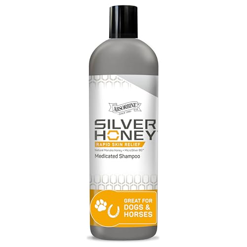 Absorbine Silver Honey Rapid Skin Relief Medicated Shampoo, Medical Grade Manuka Honey & MicroSilver BG, Rejuvenating, Soothing & Hydrating, 16 fl oz
