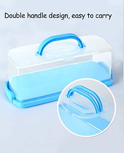 Cezoyx 4 Piece Portable Bread Box with Handle, Rectangular Loaf Cake Containers with Lid, 4 Colors Bread Keeper for Carrying and Storing Banana Bread, Pumpkin Bread and Quick Bread