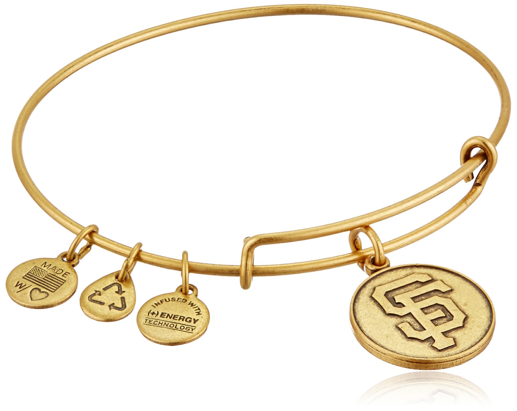 Alex and Ani San Francisco Giants Cap Logo Expandable Rafaelian Gold Bangle Bracelet