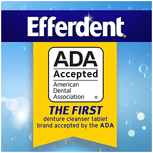 Efferdent Retainer Cleaning Tablets, Denture Cleaning Tablets for Dental Appliances, Overnight Whitening, 90 Count