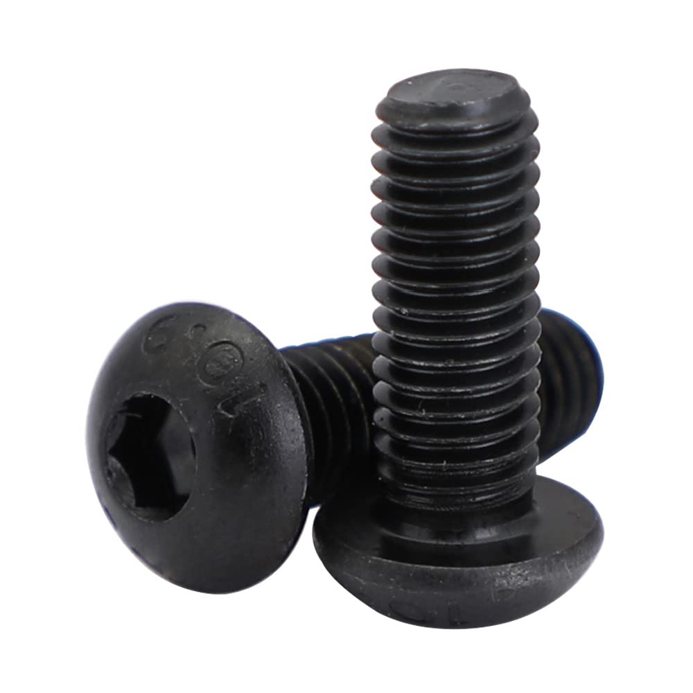 M6 x 20mm/25mm/30mm/35mm/40mm Button Head Socket Cap Screw Kit Assortment, Alloy Steel Grade 10.9, Allen Hex Drive, Fully Threaded, 50 PCS