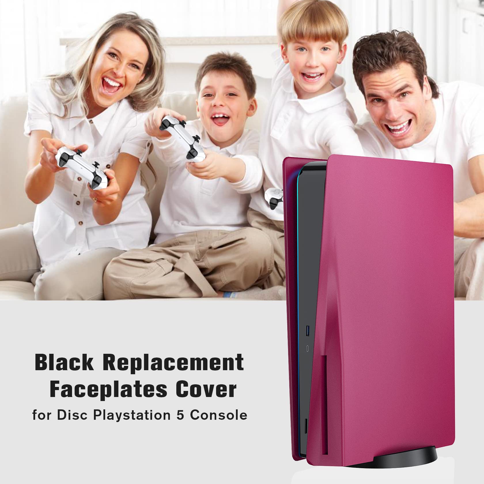 BSOON PS5 Accessories Faceplate, Hard Shockproof Playstation 5 Face Plate Shell Skin Case, ABS Anti-Scratch Dustproof PS5 Gaming Console Cover Replacement Accessories for PS5 Disc Edition