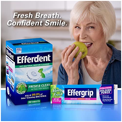 Effergrip Denture Adhesive Cream, Extra Strong Holding Power, 2.5 oz