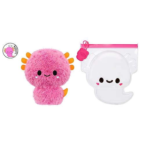 Fluffie Stuffiez Axolotl Small Collectible Feature Plush - Surprise Reveal Unboxing with Huggable ASMR Fidget DIY Fur Pulling, Ultra Soft Fluff