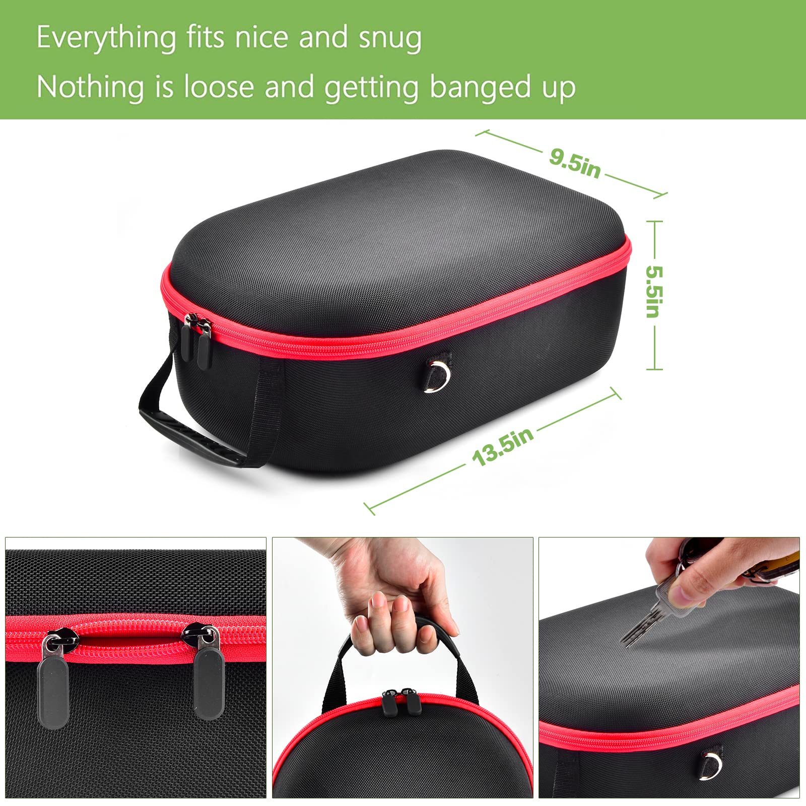 ALKOO Carrying Case Compatible with Oculus Quest 2 Accessories, for Meta Quest 2 VR Headset Silicone Cover, Face/Touch Controller Grip/Protective Lens Cover & Shoulder Strap for Transport Storage