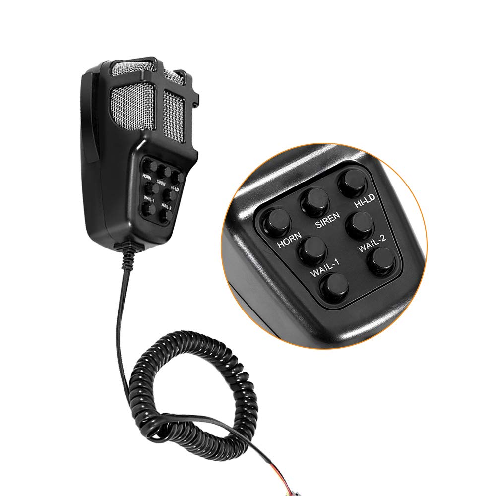 MOTLTECH 100W 12V 7 Tone Sound Car Siren Speaker Mic PA System Emergency Sound Amplifier