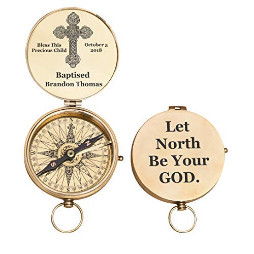 De Cube Personalized Engraved Compass, Baptism Gift, Christmas giftt, Missionary, Birthday, Confirmation, Graduation Gift, Compass Size 3 inches DAD Gift