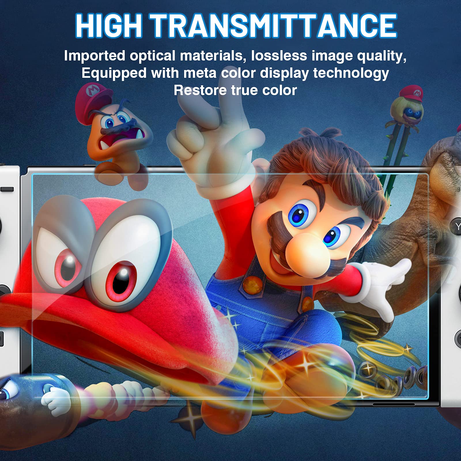 DLseego Tempered Glass Screen Protector 2 Pack for Switch OLED Model 2021 New with Transparent HD Clear Screen Protector for Switch OLED 7'' Anti Scratch Bubble Free Design - 2 Pack