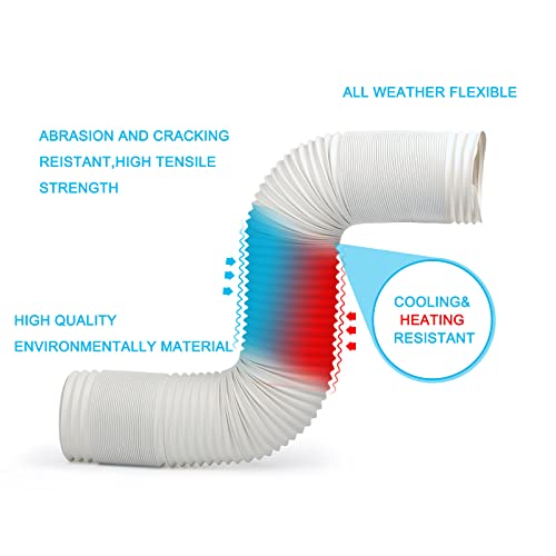 DuraComfort Air Conditioner Hose, Portable AC Exhaust Hose with 5 Inch Diameter 80" Length, Compatible with LG, Delonghi, Honeywell and More, Anti-Clockwise Thread