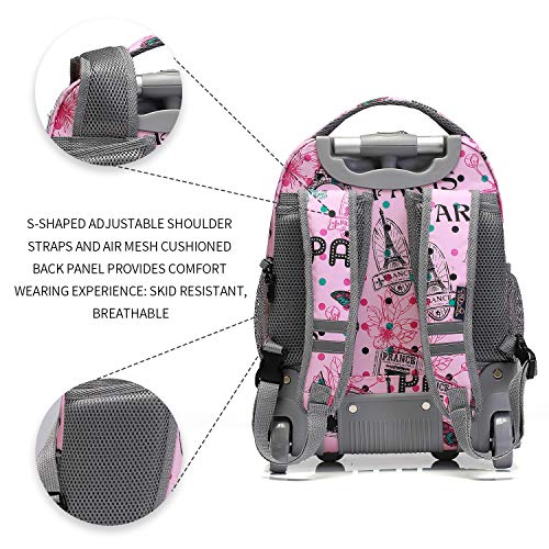 Tilami Rolling Backpack 16 Inch School College Travel Carry-on Backpack Boys Girls, Travel