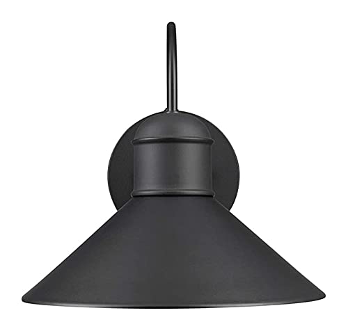 TILBEA Rustic Farmhouse Wall Sconce Outdoor Barn Gooseneck Park Light Fixture Black Matte Finish Waterproof Industrial Wall Lamp for Exterior House Patio Porch Deck