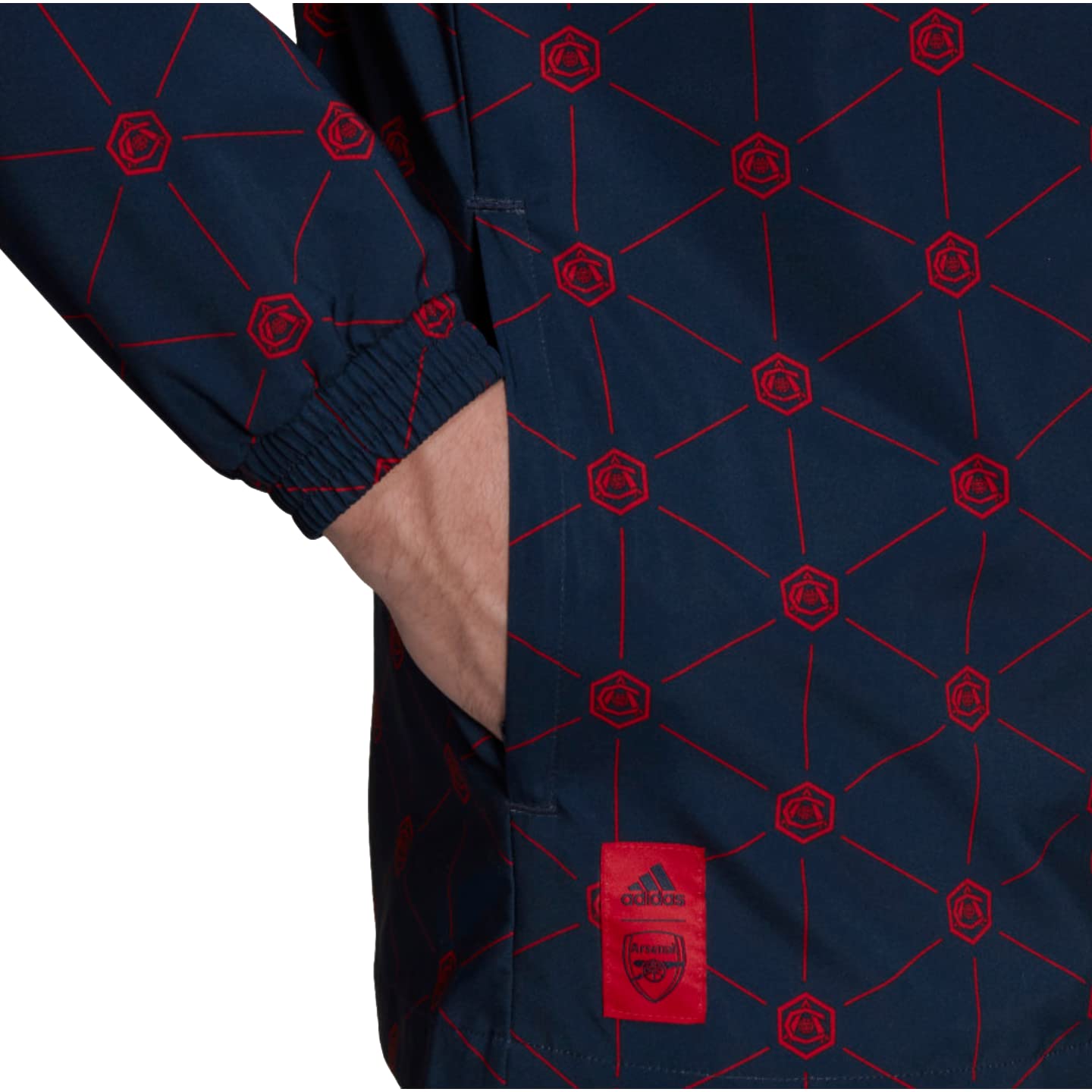 adidas Men's Soccer Arsenal Q2 Windbreaker Jacket (as1, alpha, x_l, regular, regular, X-Large)