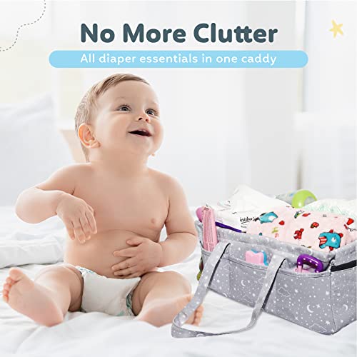 Large Baby Diaper Caddy Organizer with Nappy Changing Pad โ Baby Caddy Diaper Organizer for Changing Table, Car Storage Diaper Holder โ Baby Organizer Basket for Nursery Shower Gift Bag for Boy & Girl