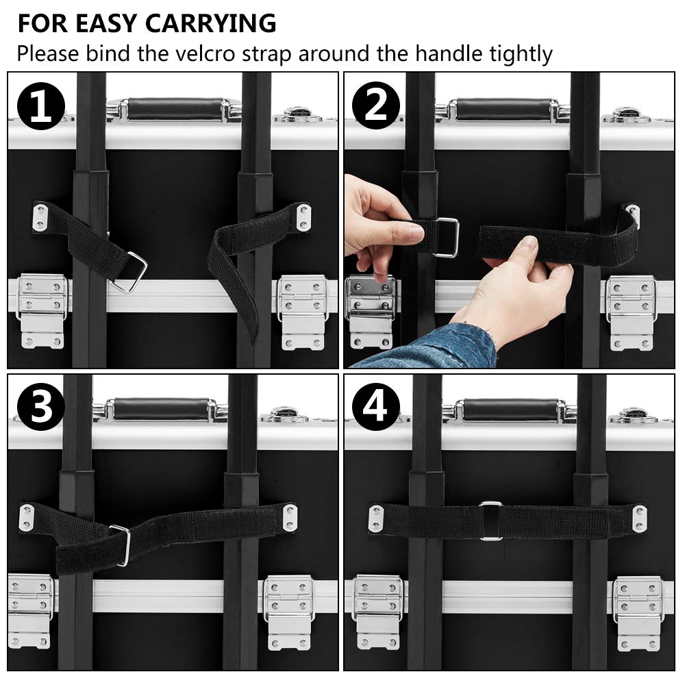 mefeir 3 in 1 Rolling Makeup Train Case, Aluminum Makeup Travel Organizer Cosmetic Case, Cosmetology Display Suitcase on Wheels, Beauty Storage Luggage Lockable w/4 Removable Wheels, Black