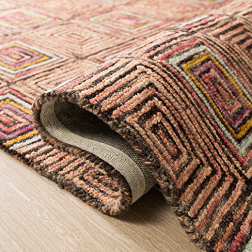 SAFAVIEH Aspen Collection 6' x 9' Pink / Blue APN285U Handmade Boho Wool Area Rug