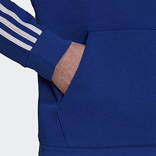 adidas Men's Standard 3-Stripes Fleece Hooded Sweatshirt, Team Royal Blue/White, 4X-Large