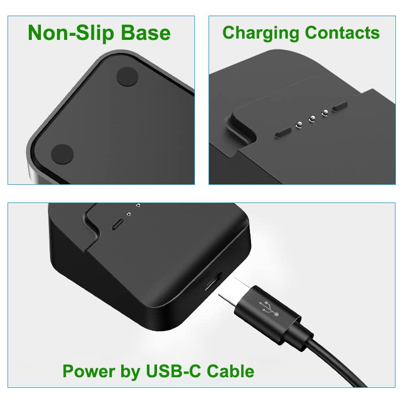 Deal4GO Wireless USB-C Magnetic Charging Dock Station Compatible for Xbox One Elite Series 2 Controller Charger - Black (NO Retail Packaging), R-C-MSK-1924