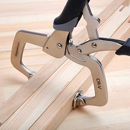 Amazon Basics Adjustable Metal Face Clamp for Woodworking, Welding, or Repairs, 11-Inch, Pack of 2, Black/Silver
