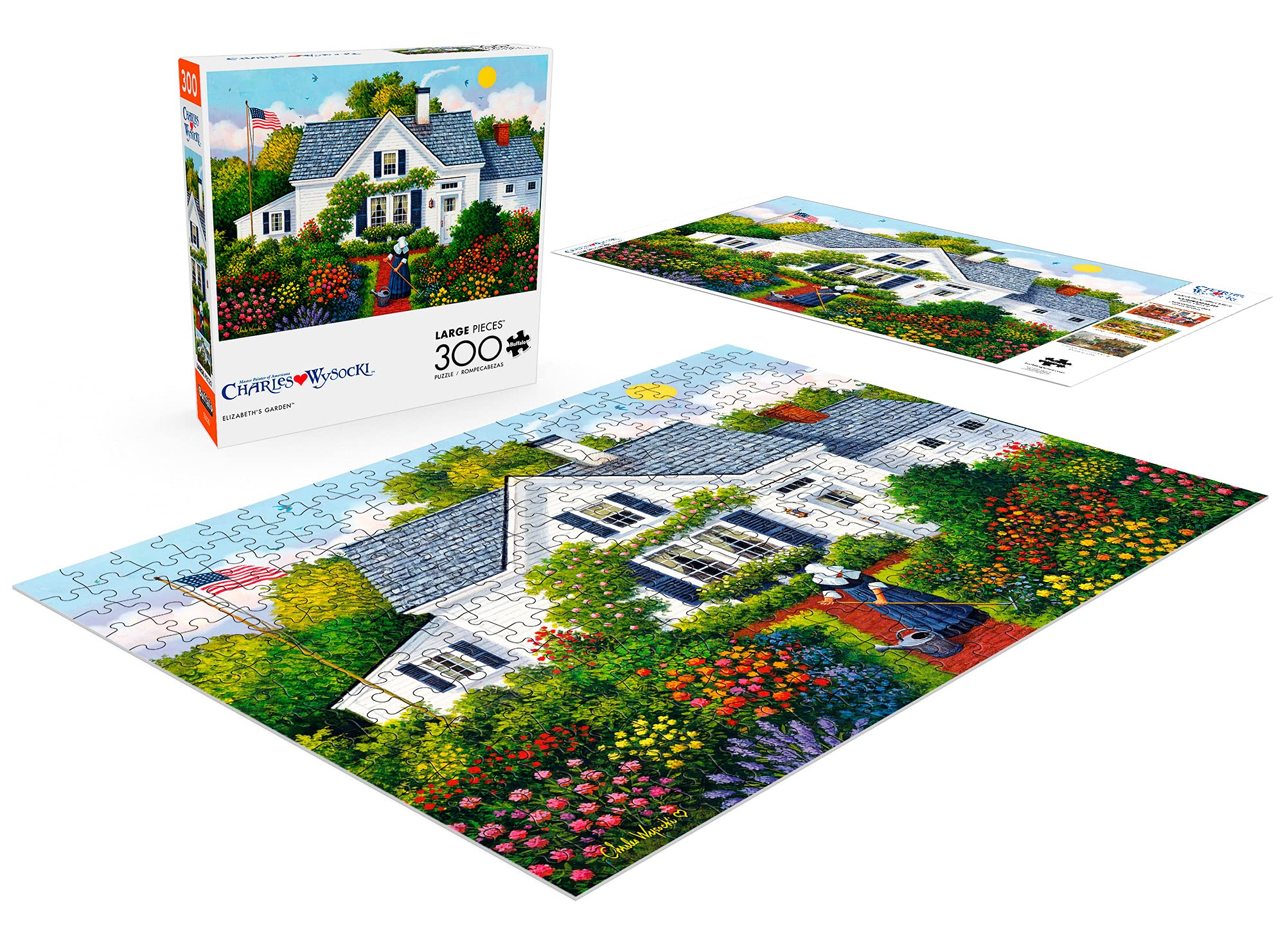 Buffalo Games - Charles Wysocki - Elizabeth's Garden - 300 Large Piece Jigsaw Puzzle