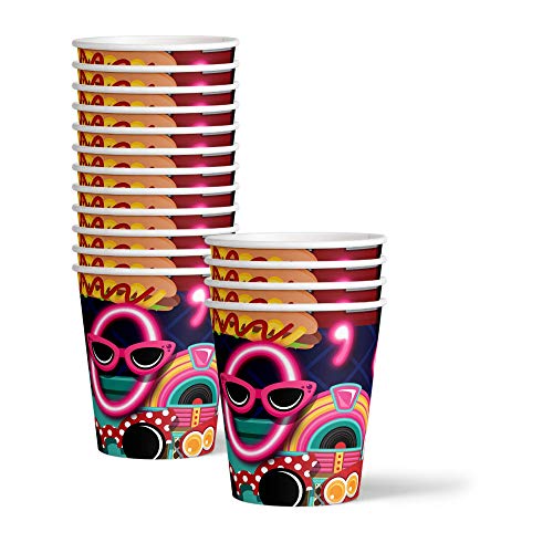 50's Diner Birthday Party Supplies Set Plates Napkins Cups Tableware Kit for 16