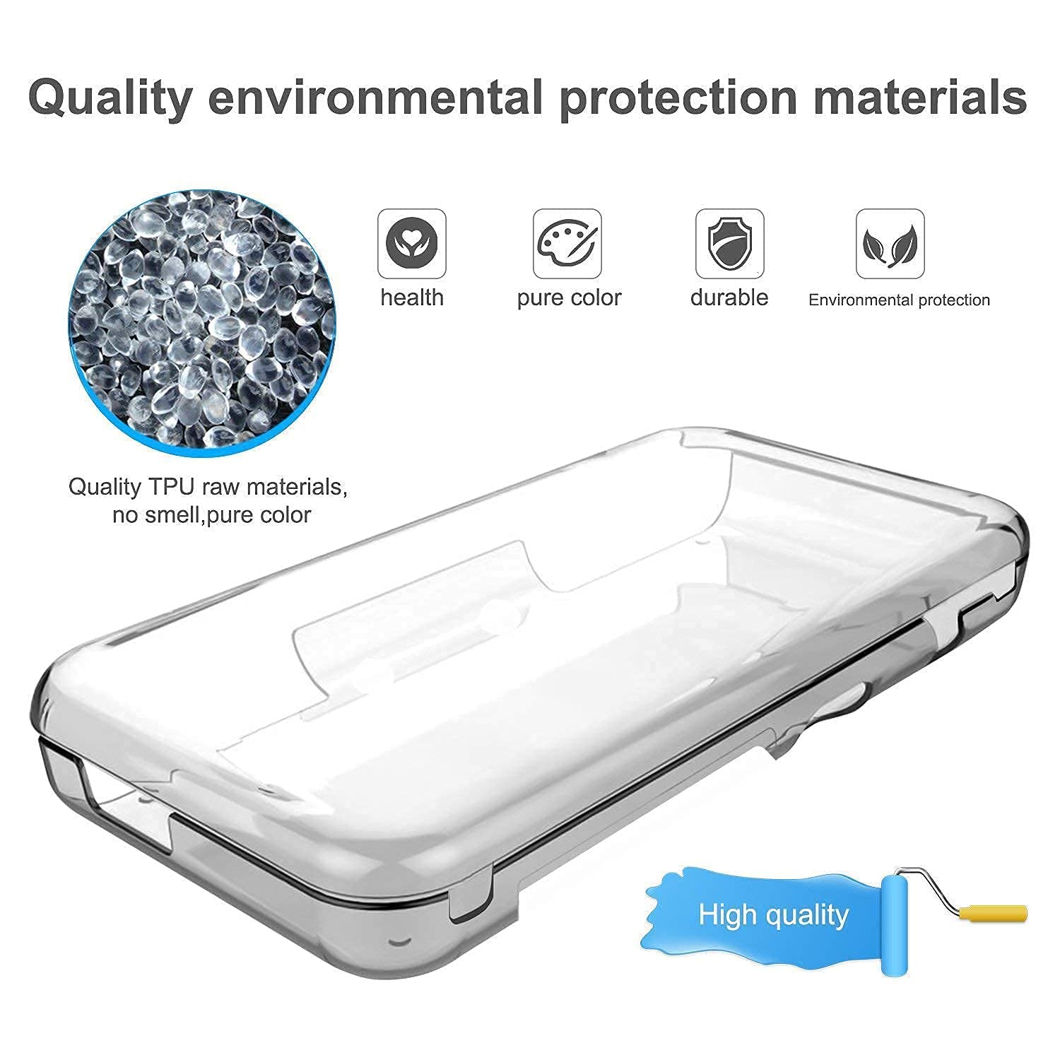 Crystal Clear Case for New Nintendo 2DS XL and for New Nintendo 2DS XL with Stylus,2 Screen Protector Film and 8 pcs Game Card Cases